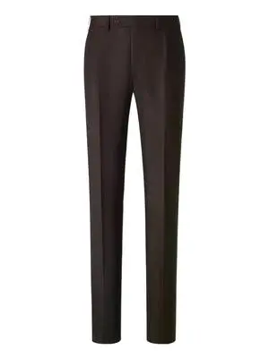Canali Pressed-crease Trousers - Brown
