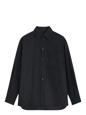 Maison Kitsuné Embroidered Wool Shirt - Black