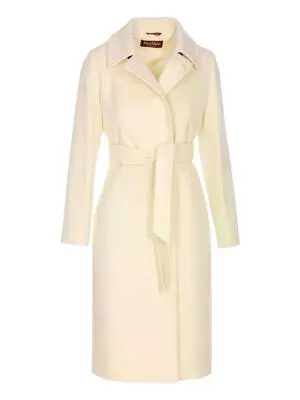 Max Mara Bcollag Belted Double-Breasted Coat White