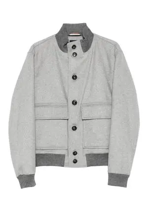 BOSS Button-fastening Pocket Bomber Jacket - Grey