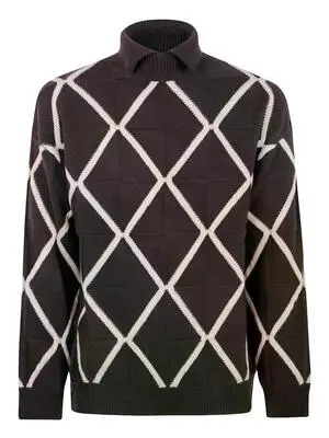 Emporio Armani Argyle Sweater - Brown