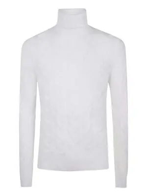GRAN SASSO Cable-knit Turtleneck Sweater - White