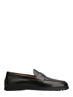 TOD'S Leather Penny Loafers - Black