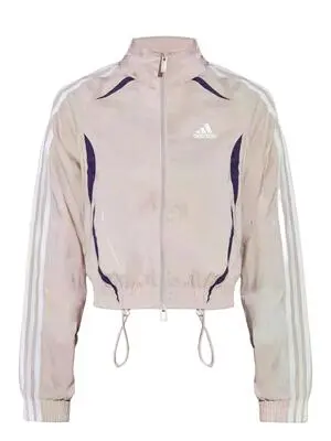 Adidas Three-stripe Cropped Track Jacket - Pink