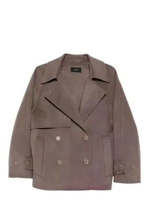 JOSEPH Double-breasted Wool Coat - Grey