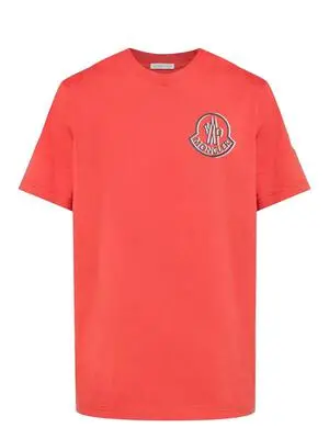 Moncler Logo-printed Cotton T-shirt Red