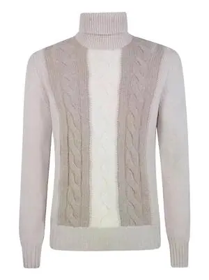 GRAN SASSO Cable-knit Turtleneck Sweater - Neutrals