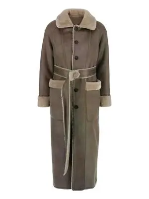 URBANCODE Belted Buttoned Coat - Neutrals