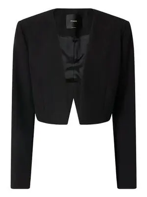 Pinko Cropped V-neck Jacket - Black