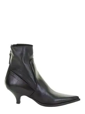 Elena Iachi 50mm Zip-detail Pointed-toe Ankle Boots - Black