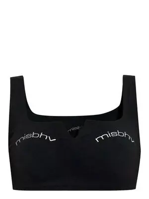 MISBHV Logo V-neck Crop Top - Black