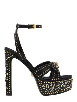Versace 140mm La Medusa Studded Platform Sandals - Black