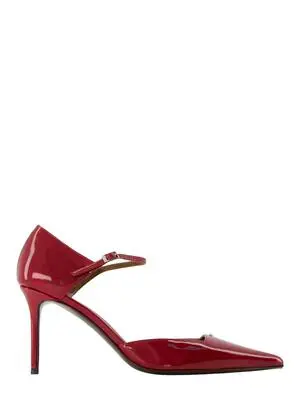 GIUSEPPE ZANOTTI 90mm Raquel Grezzo Pumps - Red