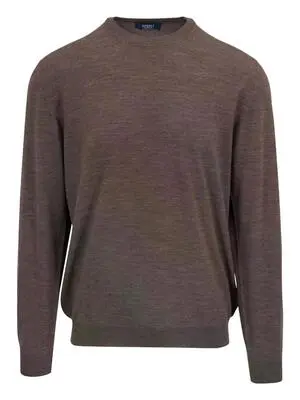 Fedeli Crew-neck Wool Sweater - Brown