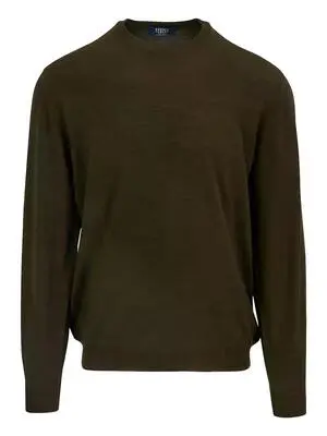 Fedeli Round-neck Wool Sweater - Green