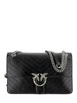 Pinko Love Quilted Shoulder Bag - Black