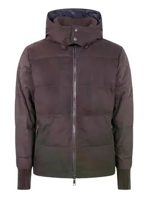 GIORGIO BRATO Quilted Hooded Jacket - Brown