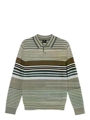 Paul Smith Striped Long-sleeve Polo Shirt - Green