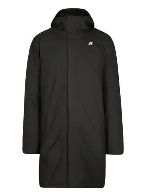 K-WAY Hooded Long-sleeved Coat - Black
