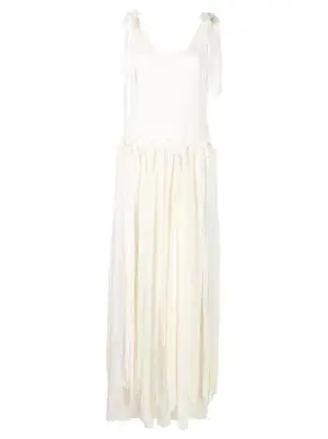 Chloé Drop-waist Knotted Crepe Maxi Dress - Neutrals
