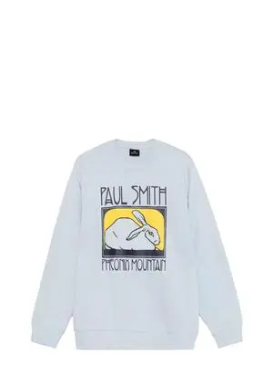 Paul Smith Phoenix Mountain Rabbit-print Sweatshirt - Blue