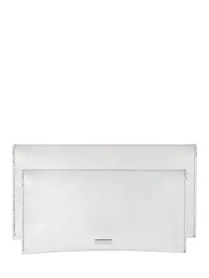 AQUAZZURA Metallic Leather Clutch - Grey