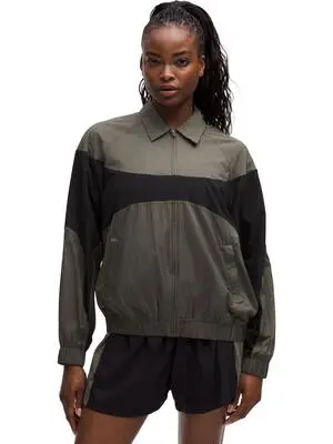 Lululemon Nylon Collared Track Jacket - Army Green/black