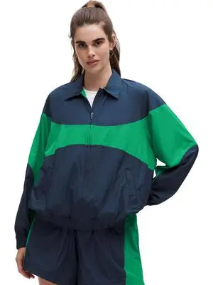 Lululemon Nylon Collared Track Jacket - Club Blue/raceway Green