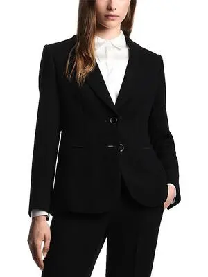 Emporio Armani Textured Blazer - Solid Black