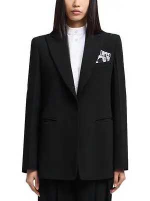 Emporio Armani Satin Blazer - Solid Black