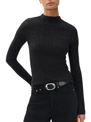 Rag & Bone Francesca Wool Turtleneck Sweater - Charcoal