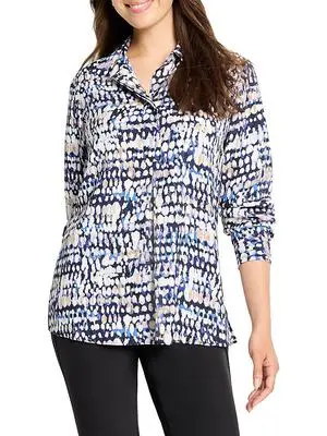 NIC+ZOE Harvest Dot Top - Blue Multi