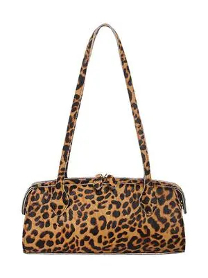 Aqua East West Leather Shoulder Bag - Leopard