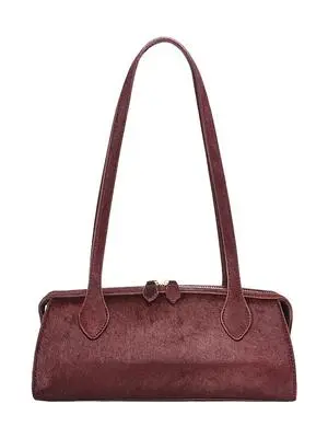 Aqua East West Leather Shoulder Bag - Wine