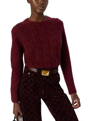 Gerard Darel Esperanza Textured Knit Sweater - Redwine
