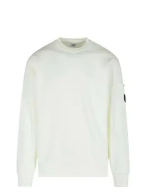 C.P. COMPANY Crew Neck Sweatshirt With Pocket Detail - White
