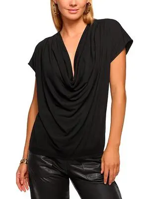 Ramy Brook Dorothy Cowl Neck Top - Black