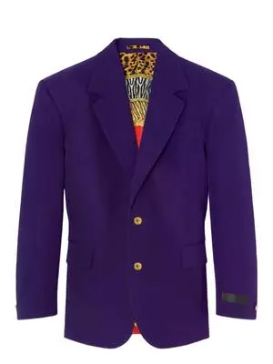 VERSACE Gold-Button Jacket With Animal-Print Lining