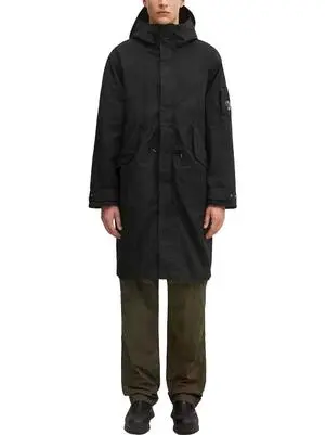 C.P. COMPANY Hooded Coat - Black