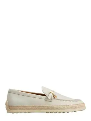TOD'S Buckle-detail Leather Loafers - Neutrals