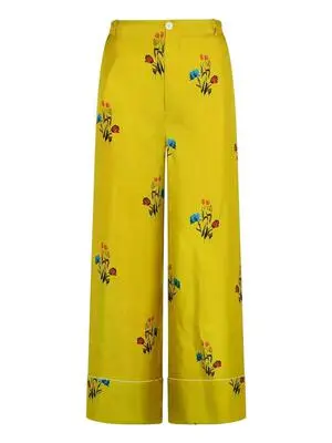 MARNI Floral-Print Elastic-Waistband Straight Trousers