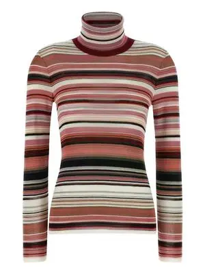 Missoni Striped Turtleneck Sweater - Pink