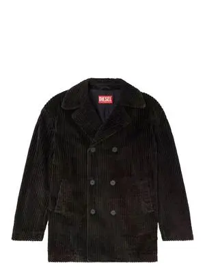 DIESEL Otis Corduroy Double-breasted Coat - Black