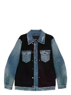 Dolce & Gabbana Denim-panelled Corduroy Jacket - Blue