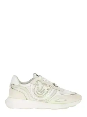 Pinko Zoe Logo-detail Leather Sneakers - White