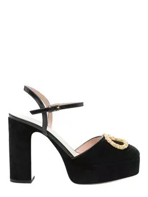 Valentino Garavani 105mm Platform Mules - Black