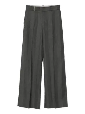 Peserico Herringbone Wide Leg Trousers - Grey