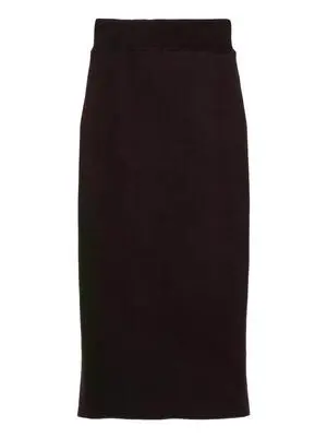 Alpha Studio Midi Skirt With Elasticated Waistband - Brown
