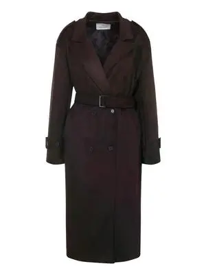THE FRANKIE SHOP Belted Double-breasted Coat - Brown