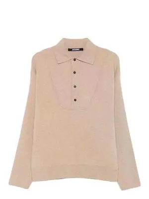 Jacquemus Buttoned Polo-neck Sweater - Neutrals